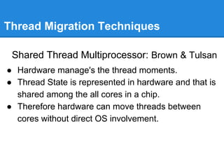Fast switching of threads between cores - Advanced Operating Systems | PDF