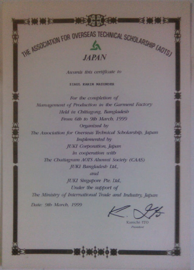 AOTS, CASS, Juki of Japan and Singapore | PDF