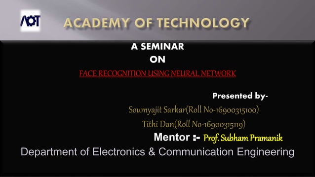 Face Recognition Using Neural Network Ppt