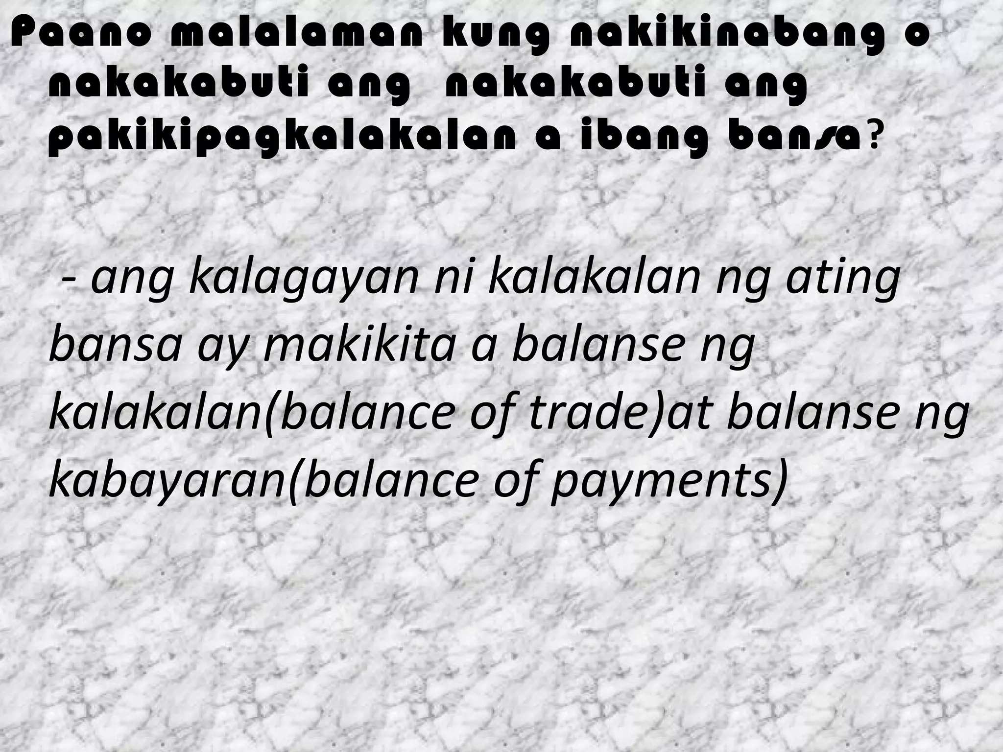 Kalakalang Panloob at Panlabas | PPT