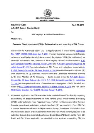Simplification in Overseas Direct Investment Reporting | PDF