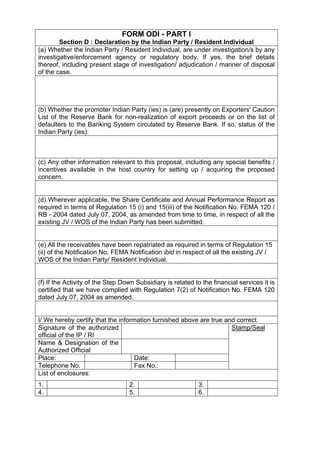 Simplification in Overseas Direct Investment Reporting | PDF