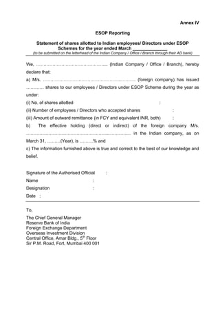 Simplification in Overseas Direct Investment Reporting | PDF