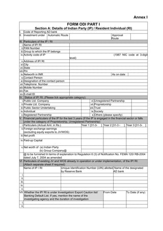 Simplification in Overseas Direct Investment Reporting | PDF