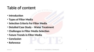 Selection criteria of Filter Media based on application | PPT