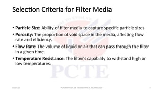 Selection criteria of Filter Media based on application | PPT