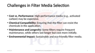 Selection criteria of filter media based on application | PPT
