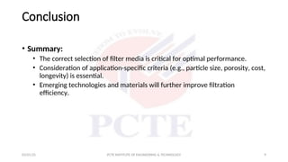 Selection criteria of filter media based on application | PPT