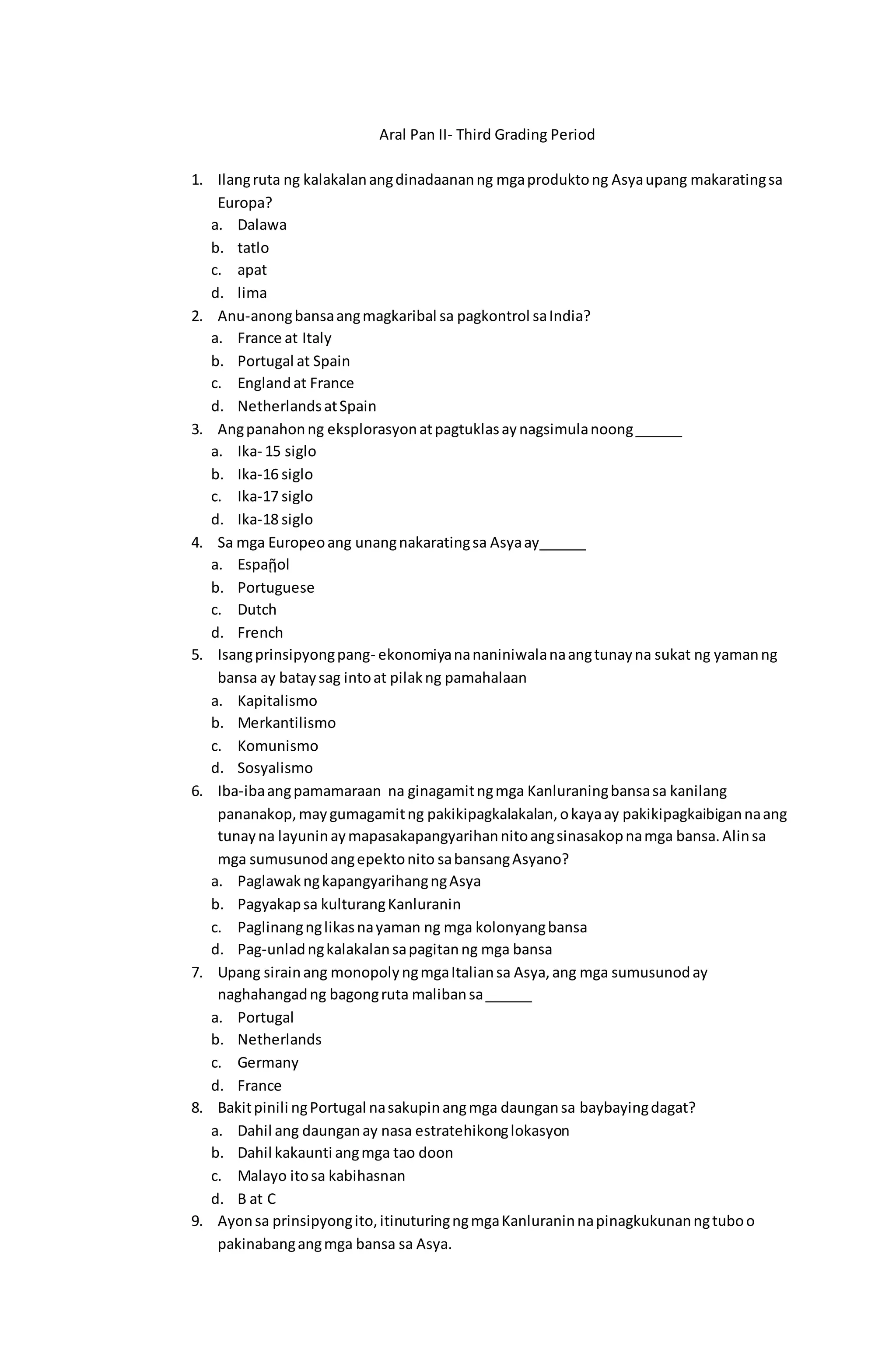 Ap 3 rd grading | PDF