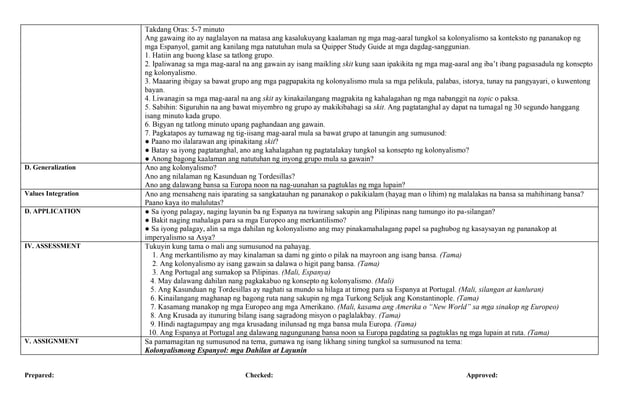 AP-5-Lesson-Plan DLL style of writing the lesson plan | PDF
