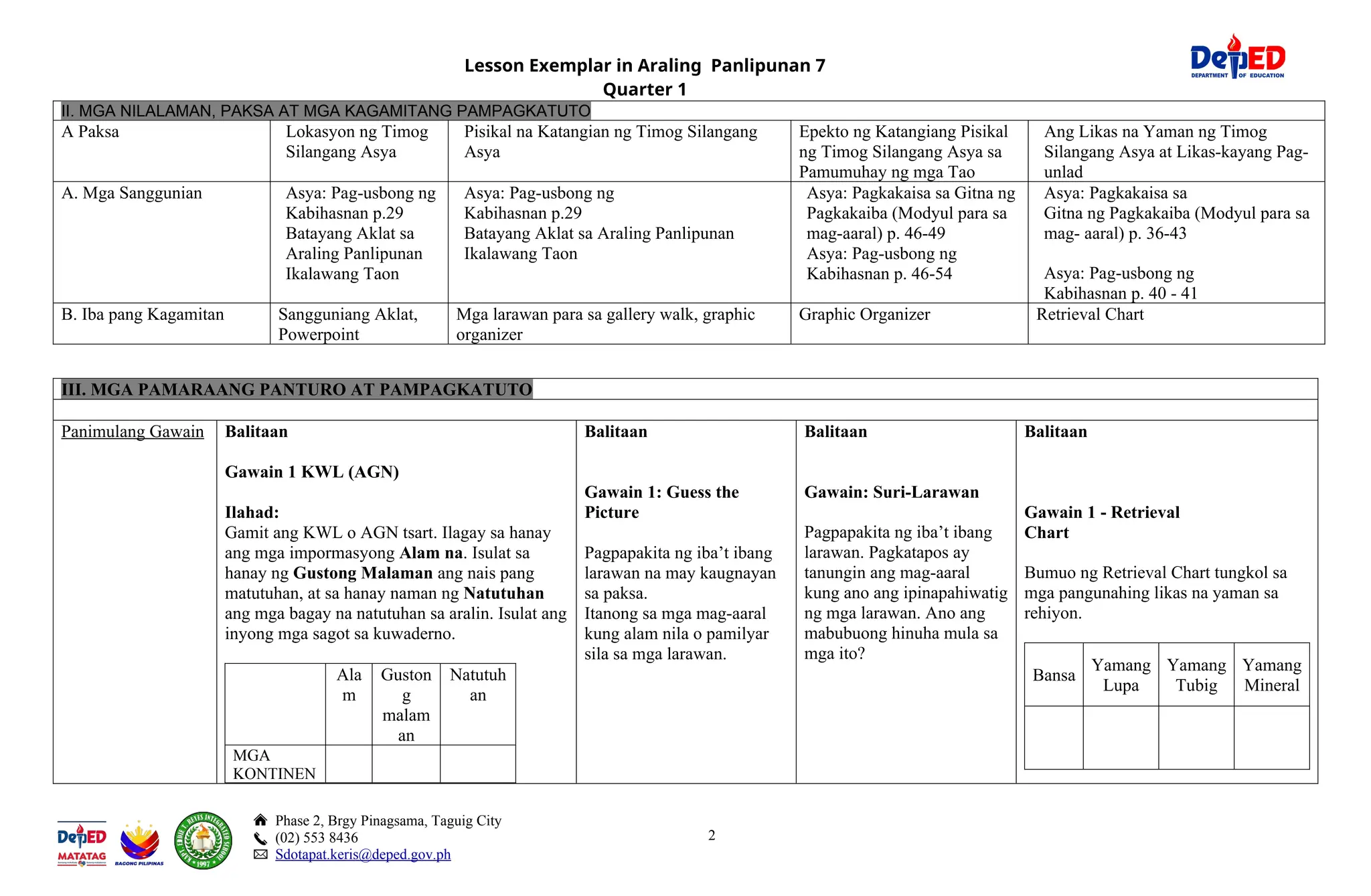 DLL week 4 araling panlipunan Pasagutan sa mga mag-aaral ang mga katanungan sa ibaba. Tingnan ...