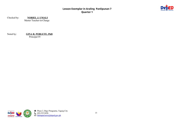 DLL week 4 araling panlipunan Pasagutan sa mga mag-aaral ang mga katanungan sa ibaba. Tingnan ...