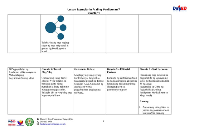 DLL week 4 araling panlipunan Pasagutan sa mga mag-aaral ang mga katanungan sa ibaba. Tingnan ...