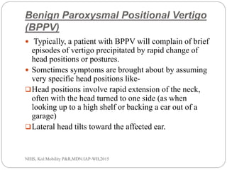 BPPV - Physical Diagnosis and Management | PPTX