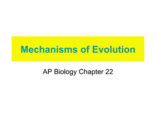 Ap Chapter 22 Mechanisms Of Evolution | PPT