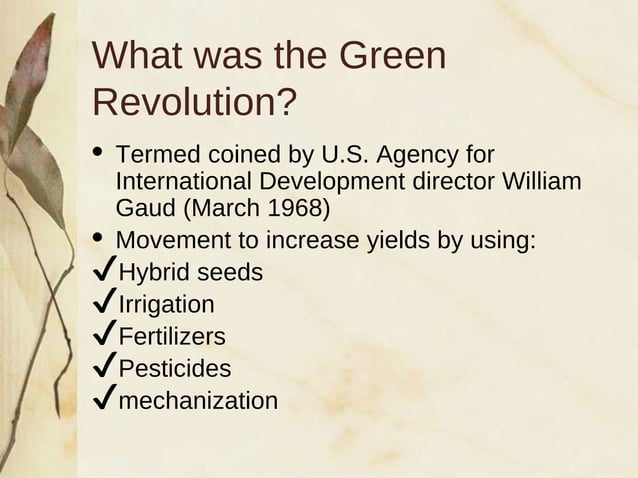 Assessing the success of the Green REvolution | PPT