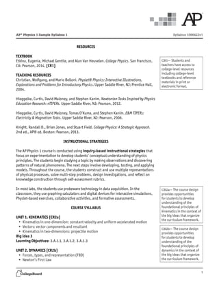 Ap physics-1-sample-syllabus-1-id-1066422v1 | PDF
