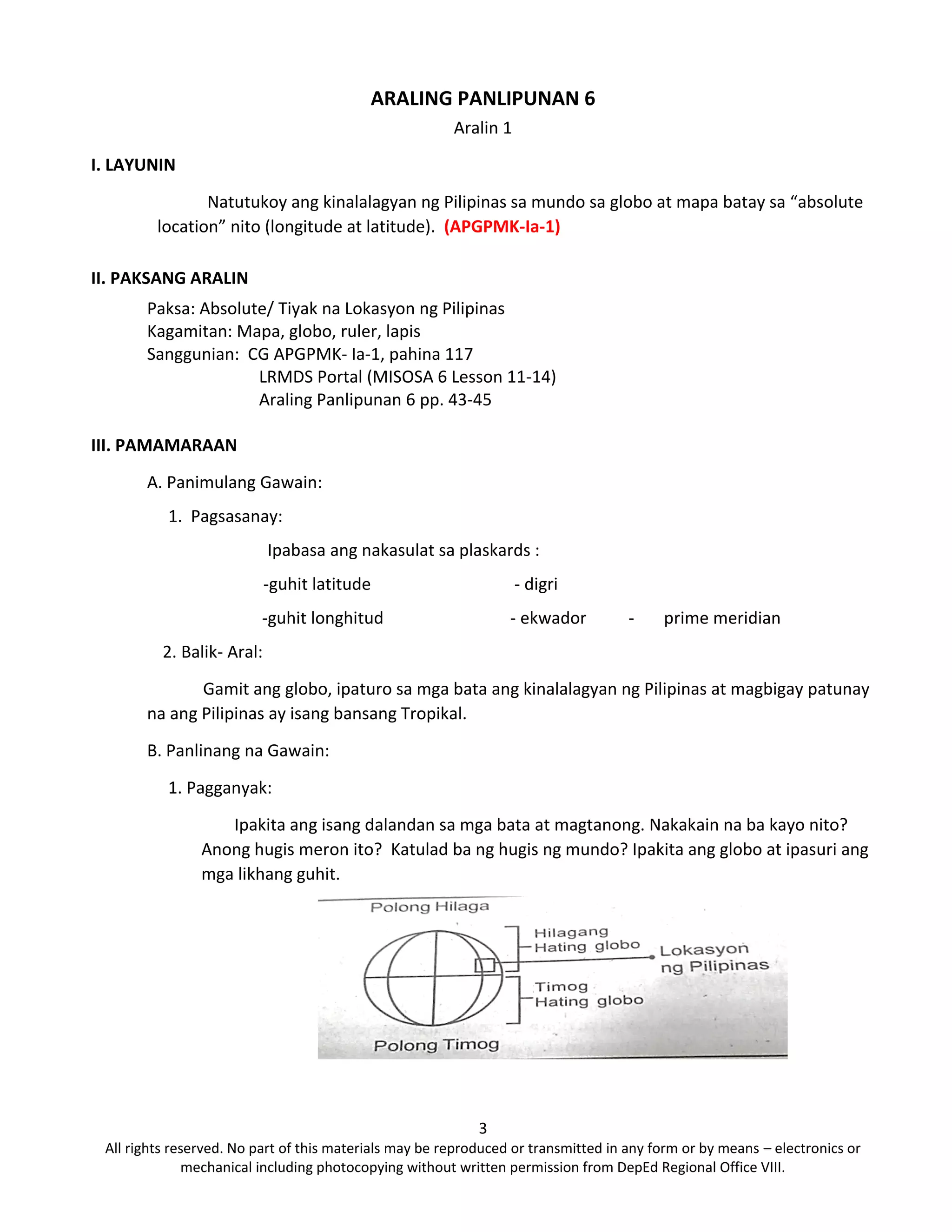 Araling Panlipun 6 K-12 Teacher's Guide Q1 | PDF