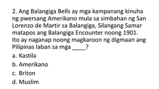 Araling Panlipunan-quiz2023-2024 Reviewer | PPTX