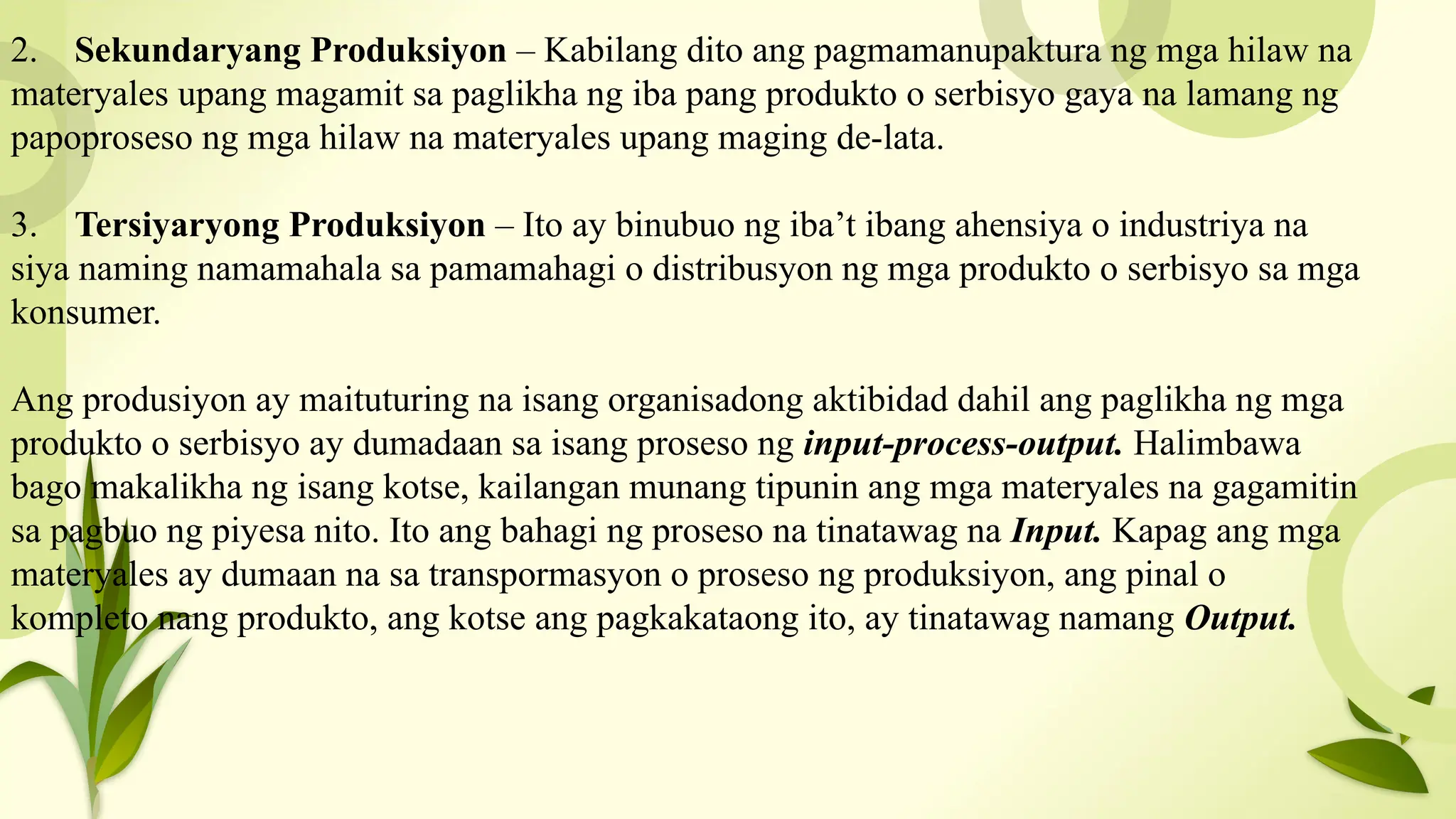 Konsepto ng produksiyon Araling Panlipunan | PPTX