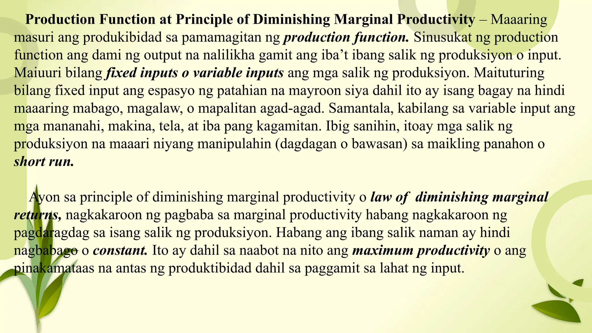 Konsepto ng produksiyon Araling Panlipunan | PPTX