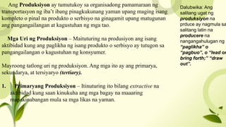 Konsepto ng produksiyon Araling Panlipunan | PPTX
