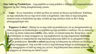Konsepto ng produksiyon Araling Panlipunan | PPTX