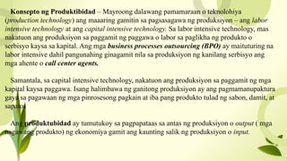 Konsepto ng produksiyon Araling Panlipunan | PPTX