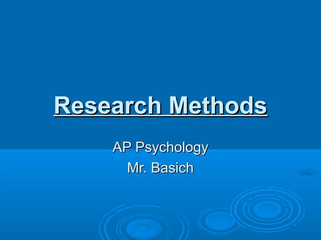 Ap research methods | PPT