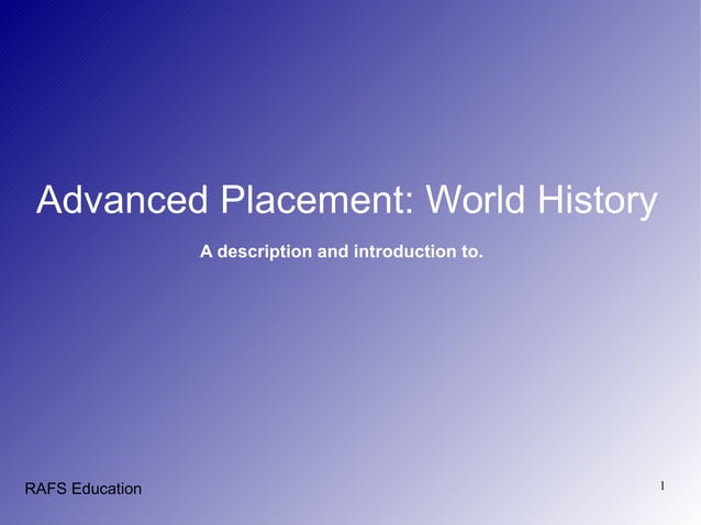 Ap World History Intro | ODP