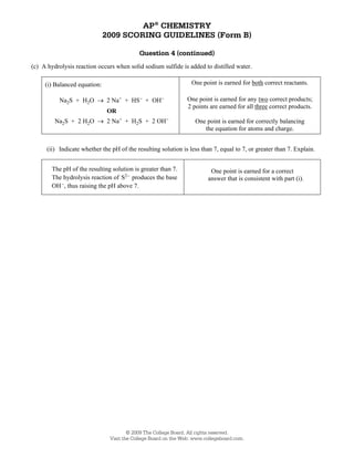 Chemistry AP Scoring Guidelines from B 2009 | PDF