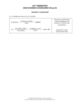 Chemistry AP Scoring Guidelines from B 2009 | PDF