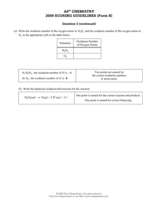 Chemistry AP Scoring Guidelines from B 2009 | PDF