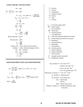 Chemistry Ap Free-Response Questions 2009 | PDF