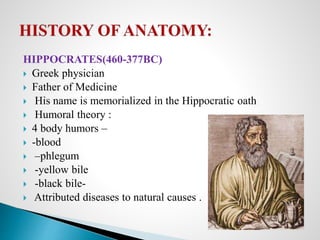 Introduction to Anatomy and Organization of human body | PPTX