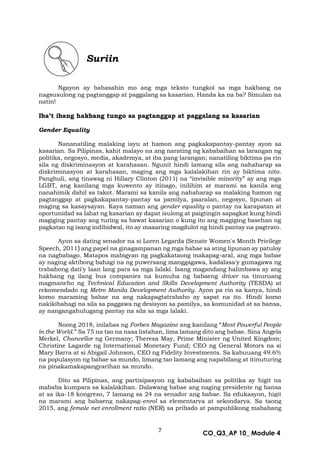 Araling panlipunan 10 modyul 4 mga hakbang | PDF