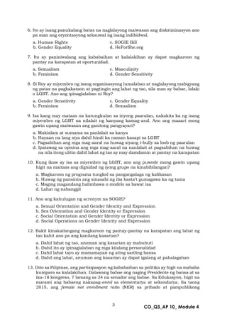Araling panlipunan 10 modyul 4 mga hakbang | PDF