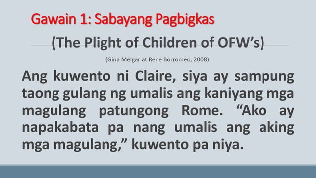 Epekto ng Migrasyon sa Pamilyang Pilipino | PPTX