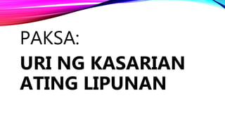 Kasarian sa Lipunan | PPTX