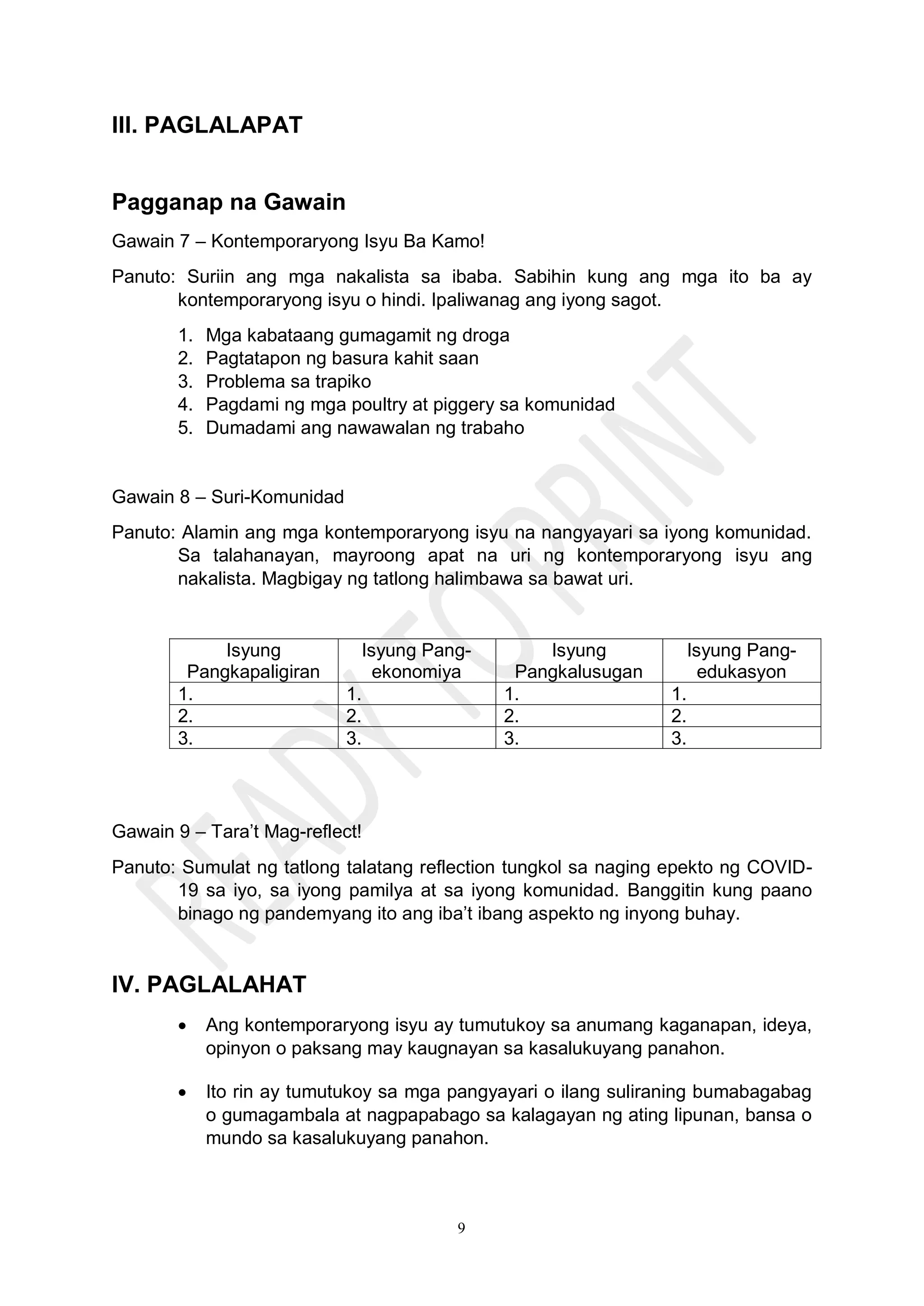 AP Grade 10 Q1 Mod1 | PDF
