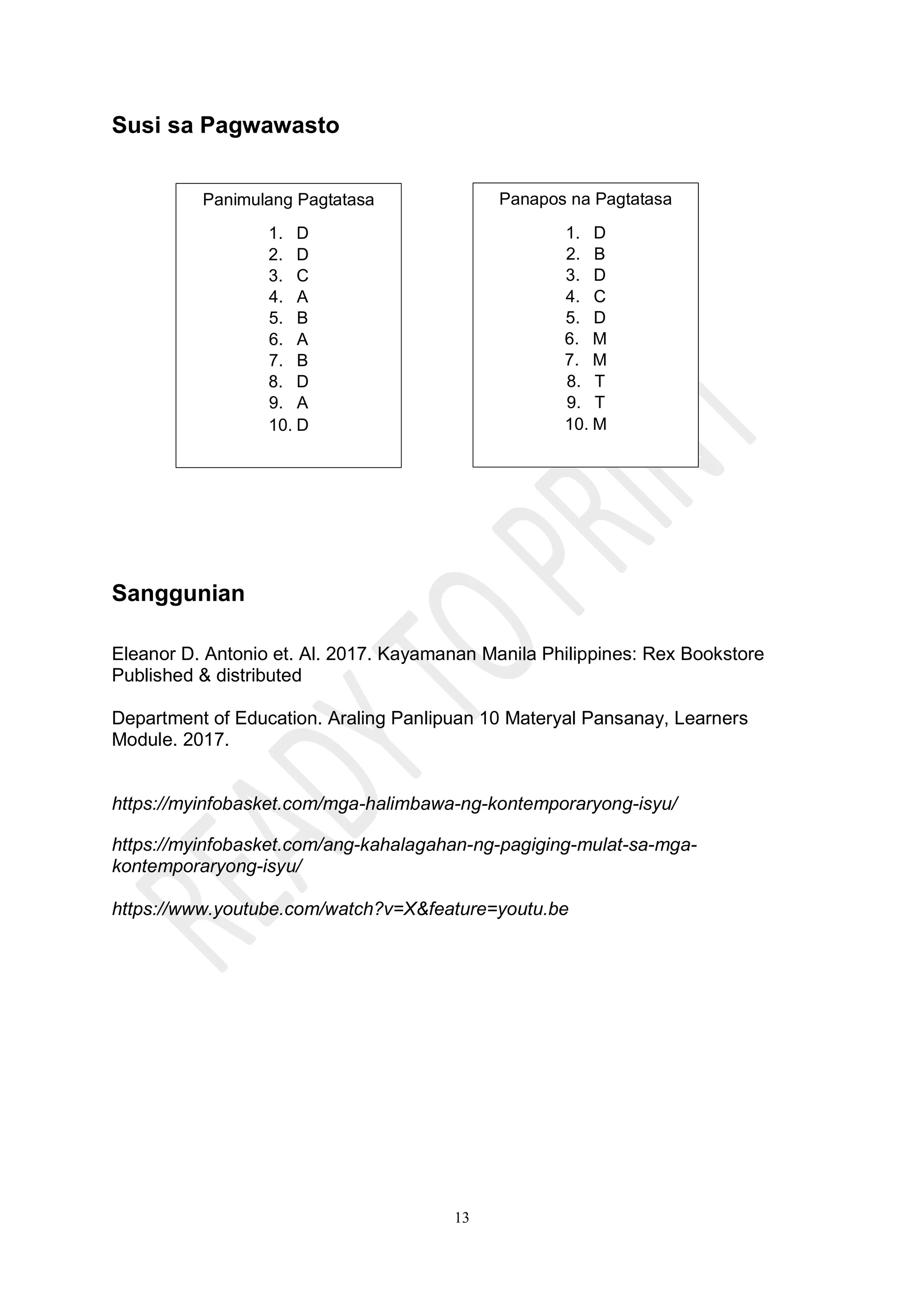 AP Grade 10 Q1 Mod1 | PDF