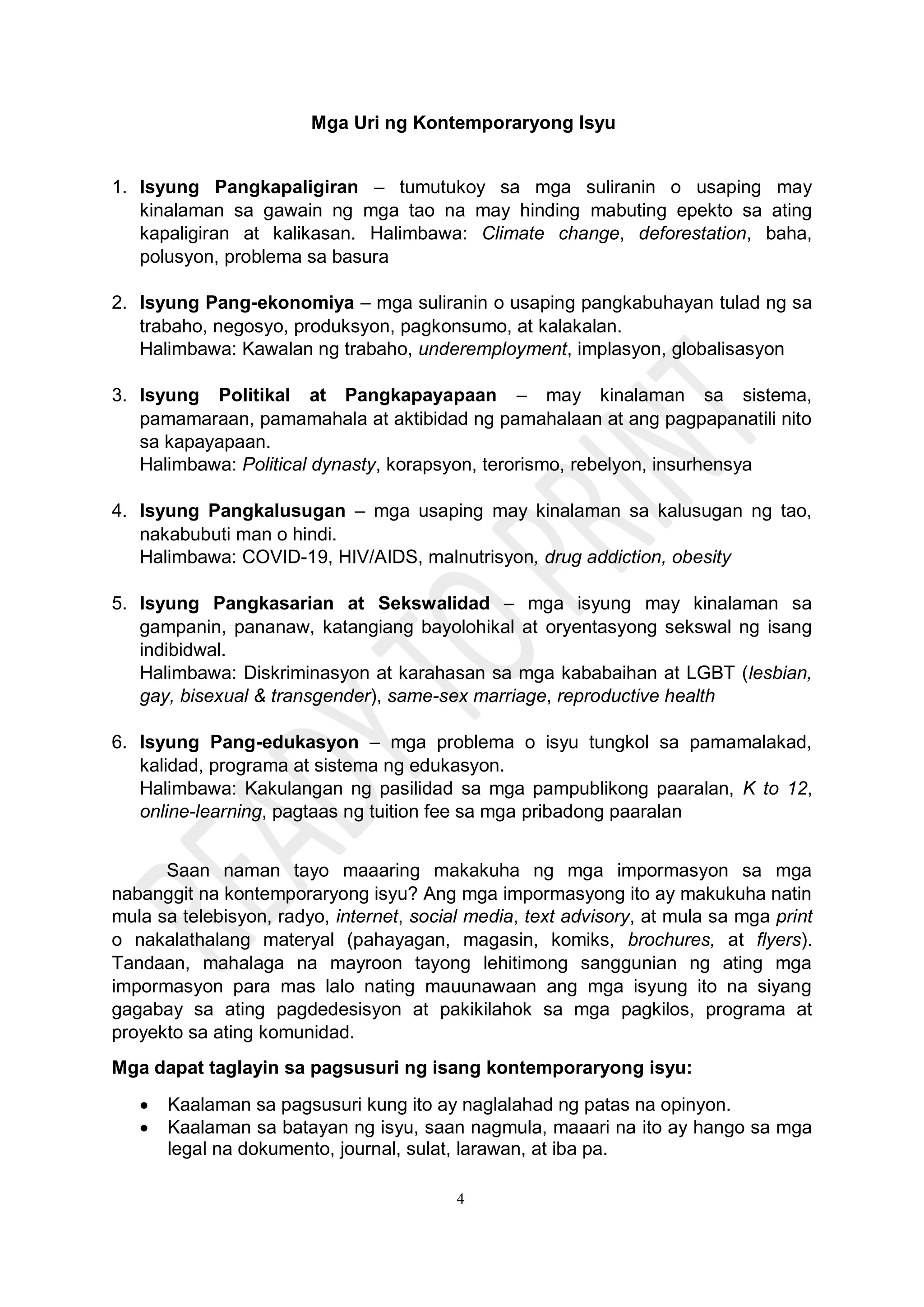 AP Grade 10 Q1 Mod1 | PDF