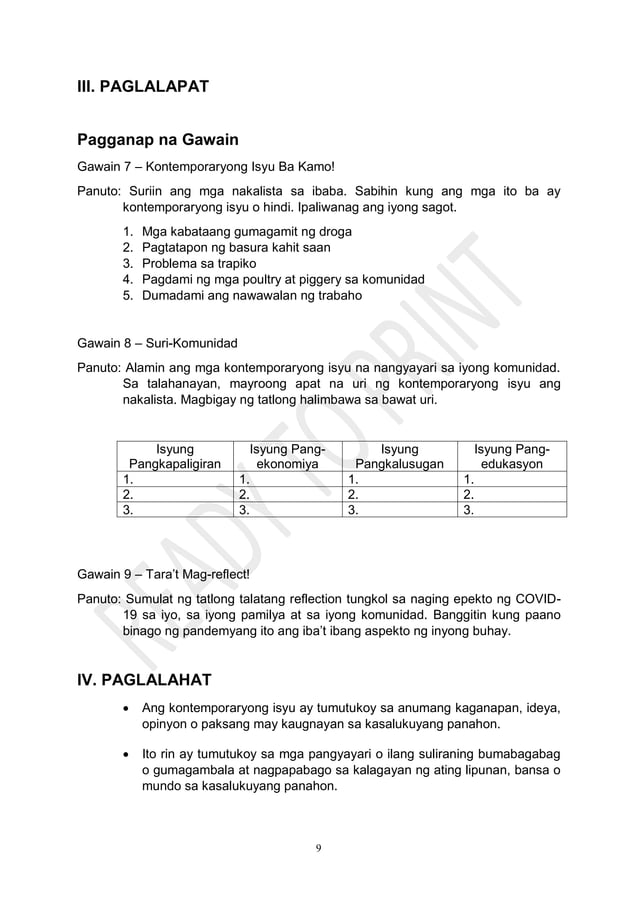 AP Grade 10 Q1 Mod1 | PDF