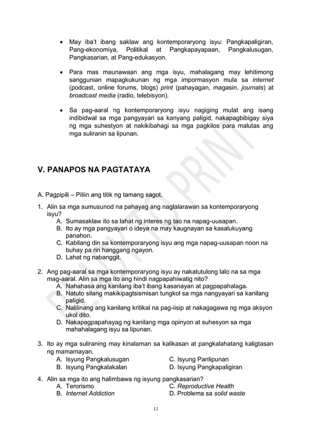 AP Grade 10 Q1 Mod1 | PDF