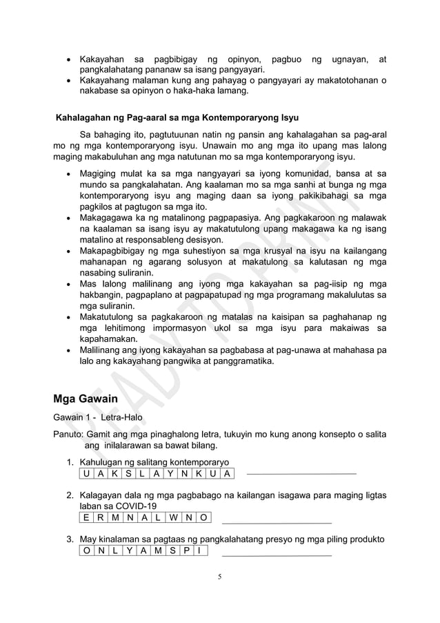 AP Grade 10 Q1 Mod1 | PDF