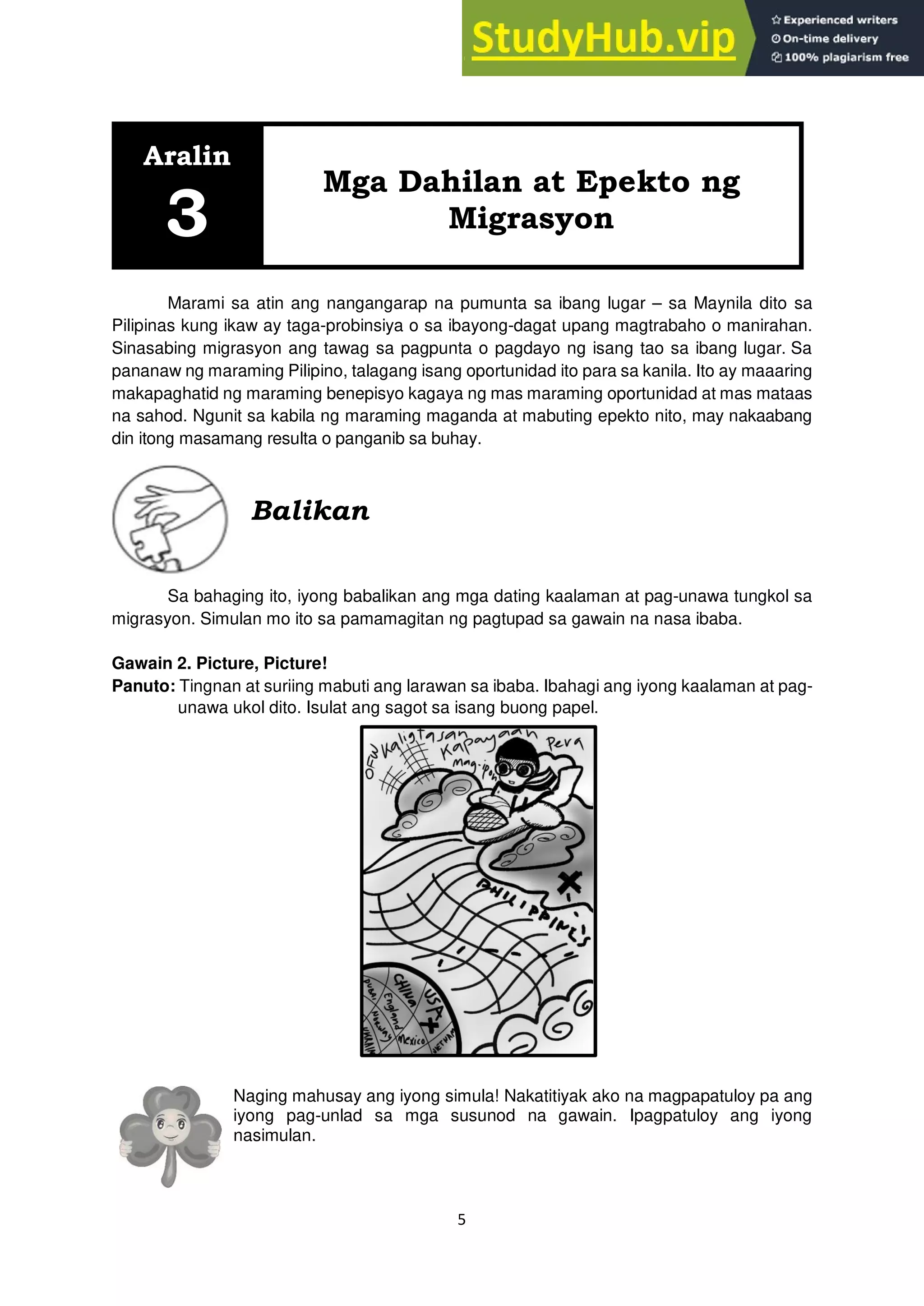 AP10 Q2 Mod3 Mga Dahilan At Epekto Ng Migrasyon FINAL Revised | PDF