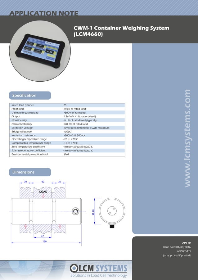 Ap111 lcm4660 container weighing system | PDF