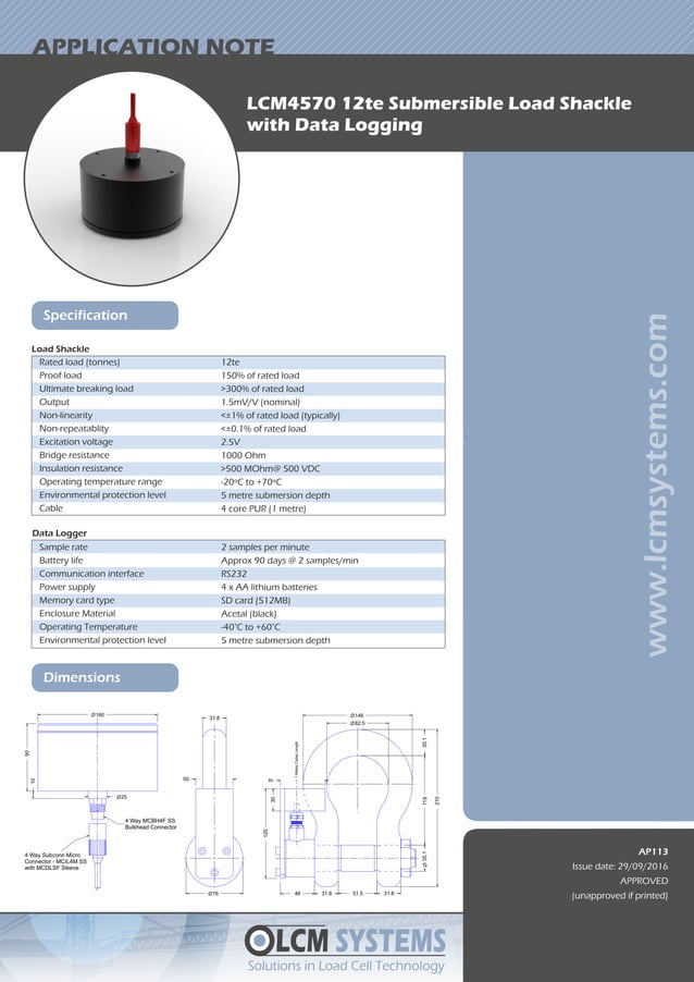 Ap113 lcm4570 aquaculture mooring line monitoring | PDF