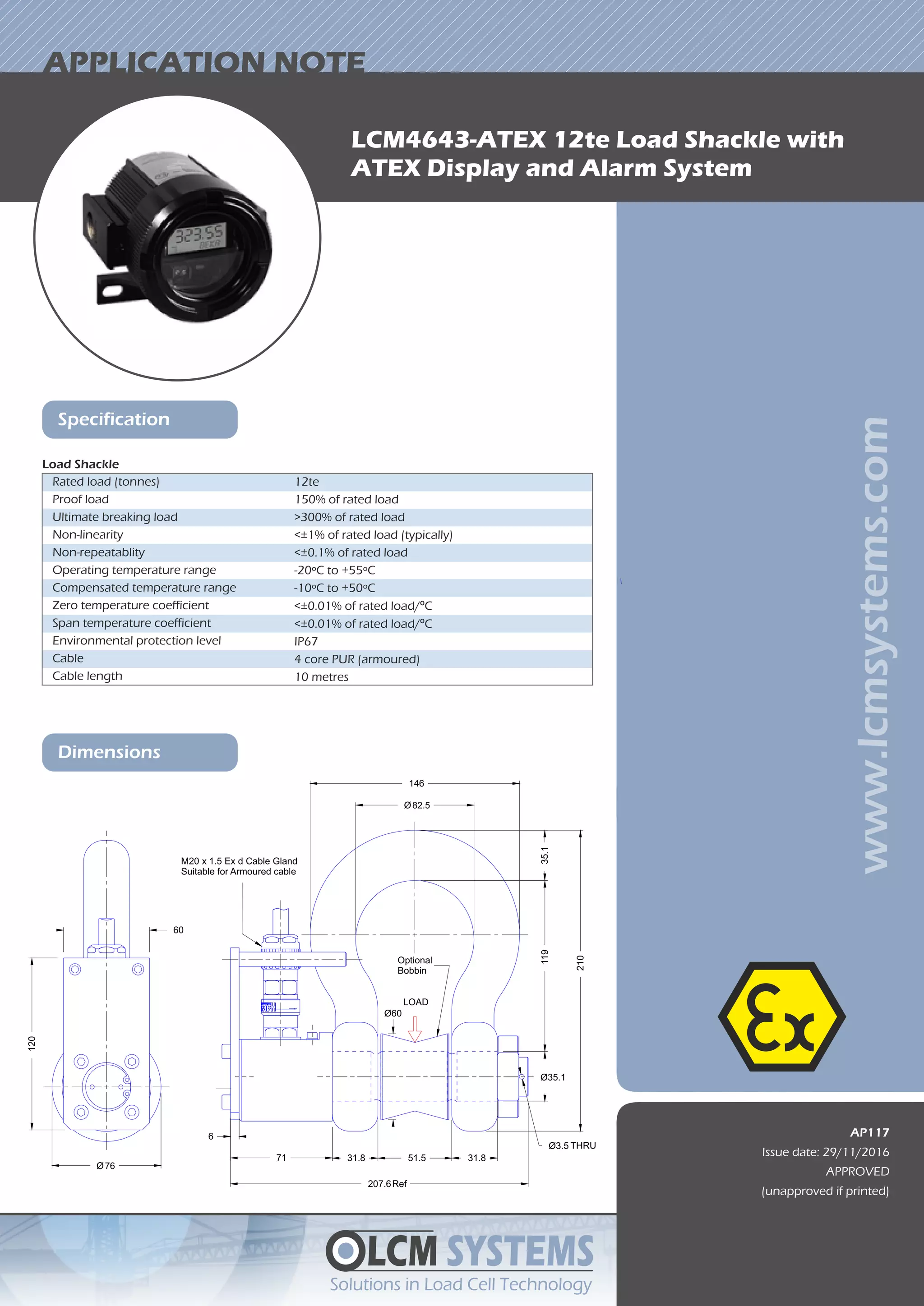 Ap117 lcm4643 atex weighing system with overload alarms | PDF ...