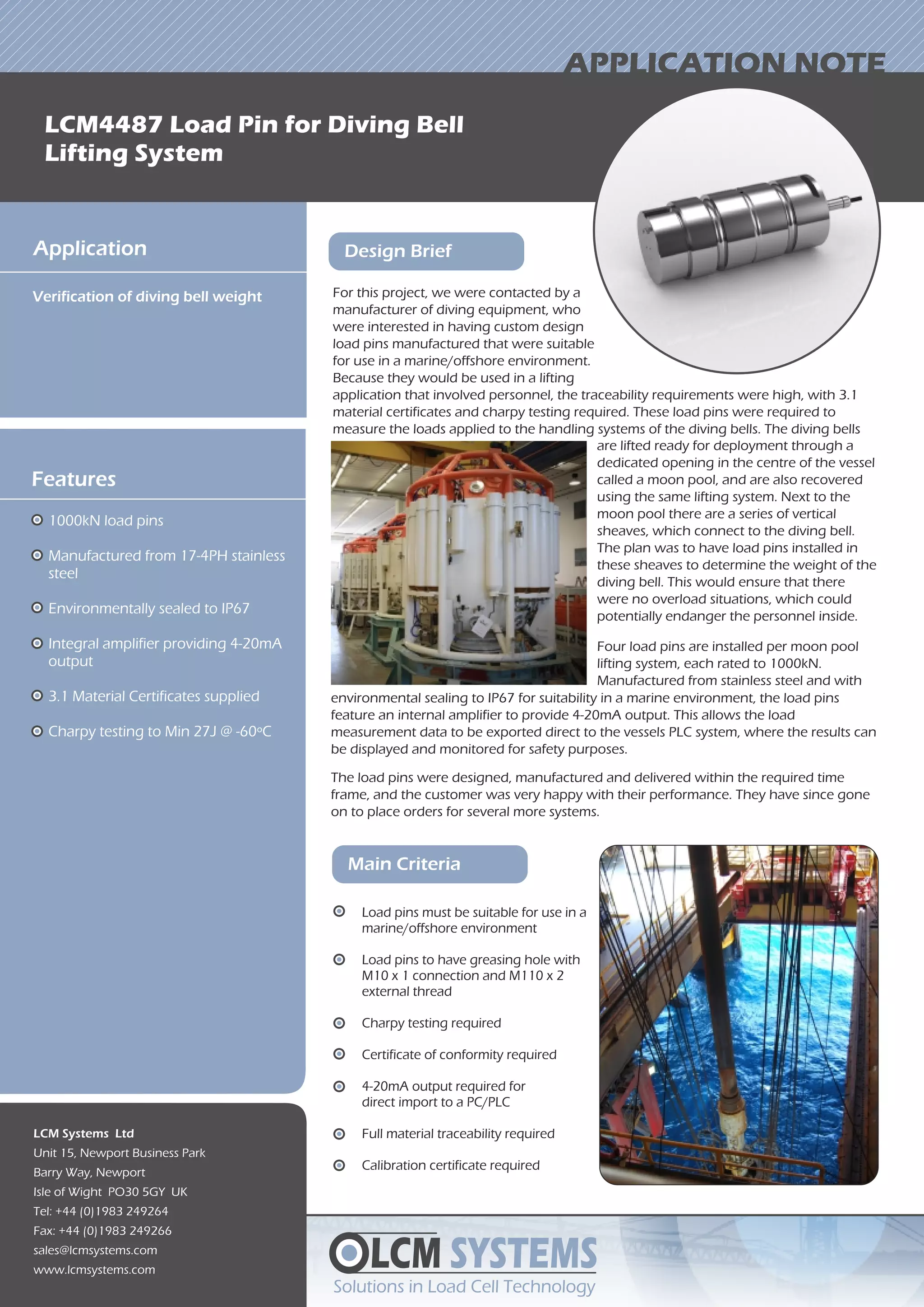 Ap118 lcm4487 diving bell lifting system | PDF